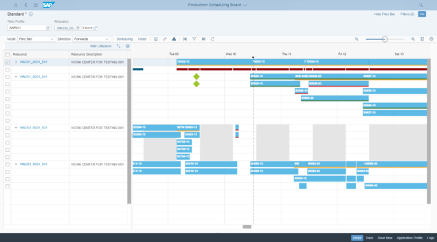 SAP S/4 HANA manufacturing for planning and scheduling